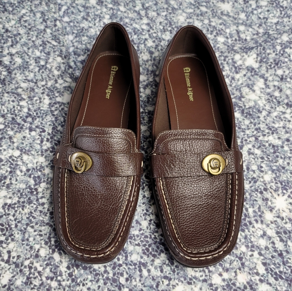 Etienne Aigner Leather Loafers - Gem